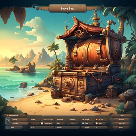 Premium Ai Image Pirate Pop Up Ui Treasure Island Themed Game Console Explora Design Art