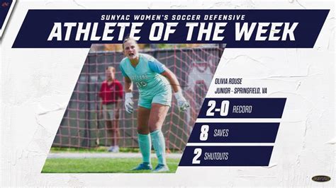 Olivia Rouse Chosen As Sunyac Womens Soccer Defensive Athlete Of The