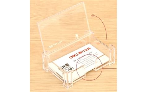 სავიზიტე ბარათის ჩასადები პლასტმასის Deli · საკანცელარიო