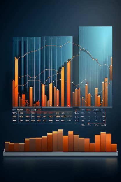 Premium AI Image Poster Of World Statistics Day Data Visualization Graphs Blue And Oran 2D