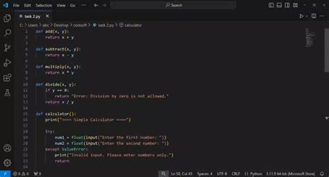 Shruti Kumbhardare On Linkedin Python Programming Codsoft Calculator Learningjourney Coding