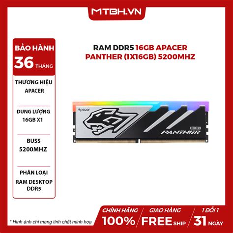 Ram Ddr5 16gb Apacer Panther 1x16gb 5200mhz Máy Tính Biên Hòa