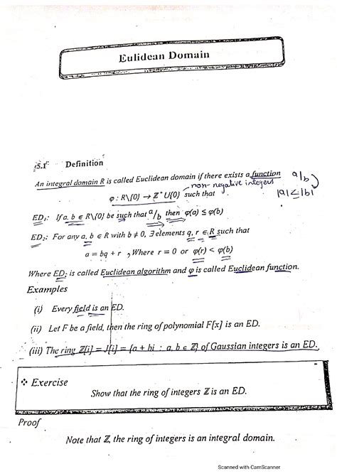 Solution Euclidean Domain Studypool