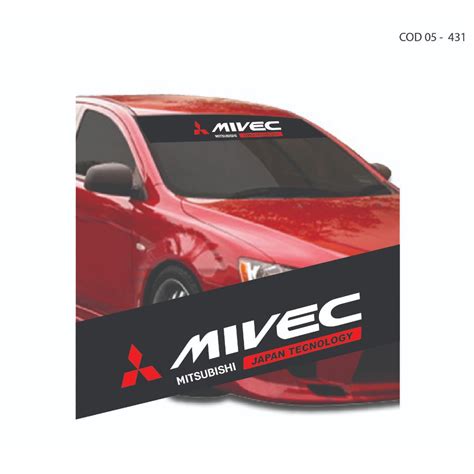 Mitsubishi Mivec Sticker Front Car Windscreen Windshield Sticker 130cm X 24cm Car Mirror