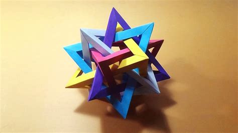 How To Make Origami 5 Intersecting Tetrahedra Youtube