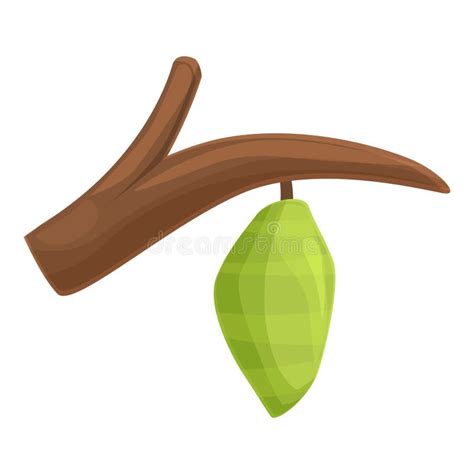 Butterfly Larva Icon Cartoon Vector Natural Cocoon Stock Vector