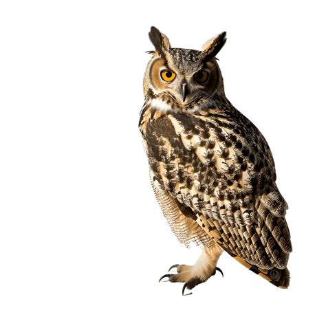 Night Owl Standing With Shadow Night Birds Common Birds Brown Exotic