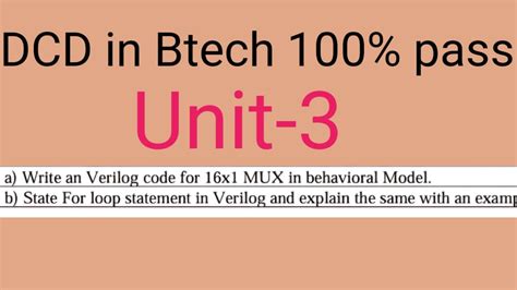 Write Verilog Code For 16×1 Mux And For Loop Statement In Btech With