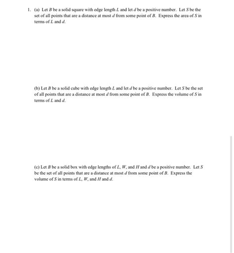 Solved A Let B Be A Solid Square With Edge Length L And Chegg Com