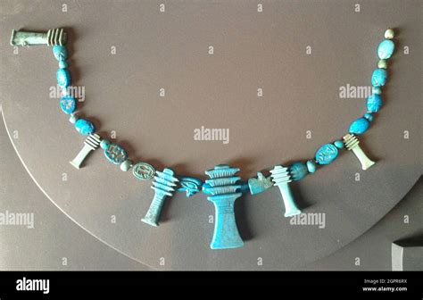 Amulets String Eye Of Horus Djed Pillars Scarabs Egypt Third Intermediate Late Period