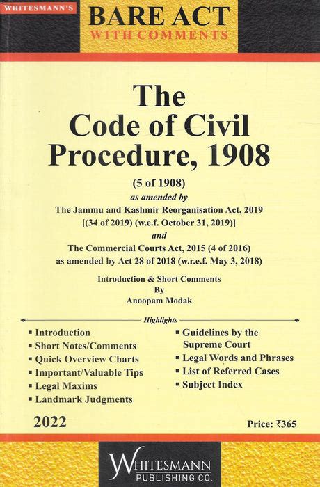 The Code Of Civil Procedure Bare Act