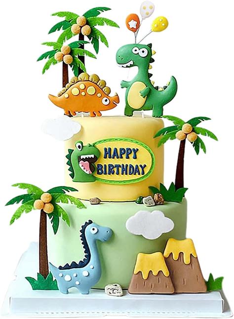 24pcs Dinosaur Cake Decorations Dinosaur Cake Toppers For
