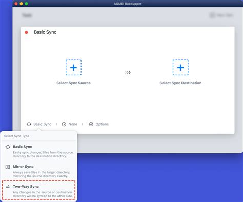 how to run two way sync with aomei backupper on mac