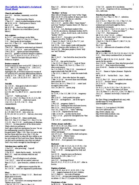 Catholic Bible Cheat Sheet Saint Peter Justification Theology