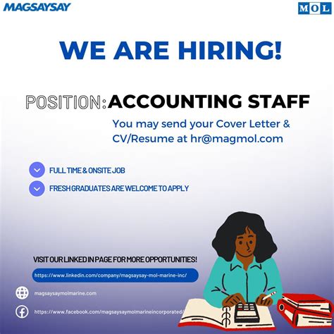 Magsaysay Mol Marine Inc On Linkedin Freshgraduates Hiring Resume Cv Hr Acccounting