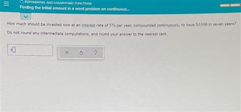 Solved E O Exponential And Logarithmic Functions Finding The