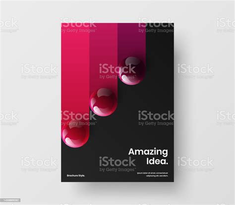 프리미엄 3d 구체 소책자 개념입니다 신선한 전단지 A4 디자인 벡터 일러스트 레이 션입니다 A4 용지에 대한 스톡 벡터 아트 및 기타 이미지 Istock