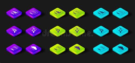 Set Data Analysis Network Cloud Connection Search Data With Folder And Pie Chart Infographic