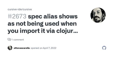 Spec Alias Shows As Not Being Used When You Import It Via Clojure Ns In