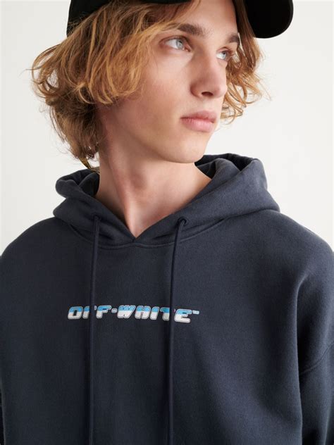 between arrow over hoodie in blue off white™ official gb
