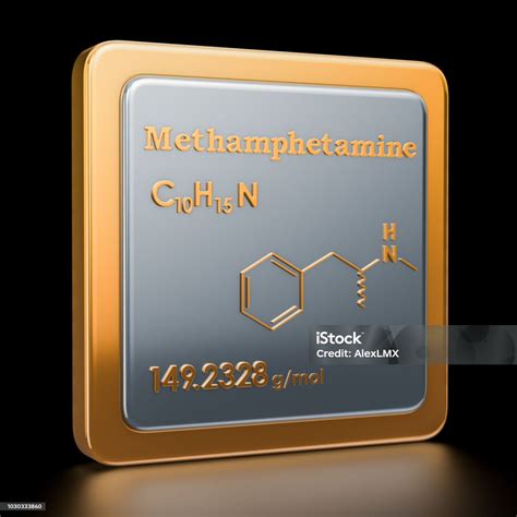 Metanfetamina Icono Estructura Molecular Fórmula Química Render 3d Foto