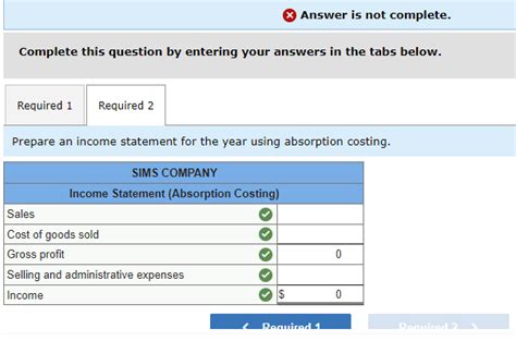 Solved Exercise 6 7 Algo Income Reporting Under Absorption