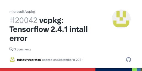 Vcpkg Tensorflow 241 Intall Error · Issue 20042 · Microsoftvcpkg