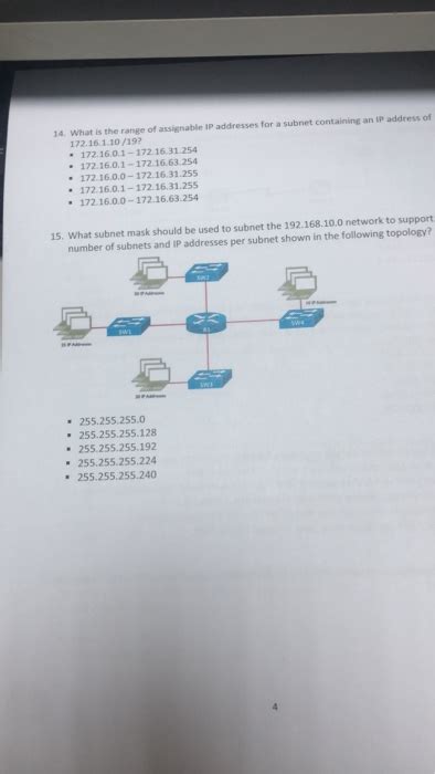 solved 14 what is the range of assignable ip addresses for