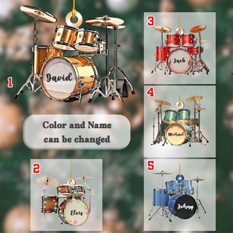 2 Sides Personalized Drum Set Christmas Custom Drum Acrylic Ornament
