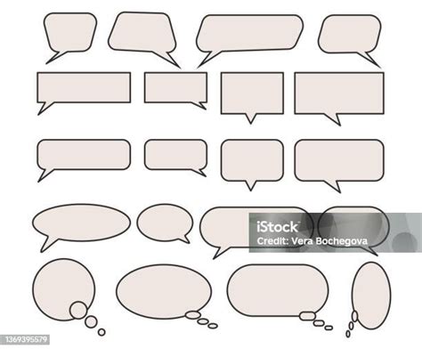 대화 의견 말 만화를위한 구름 세트 벡터 플랫 만화 일러스트레이션 다른 모양의 생각의 구름 공란에 대한 스톡 벡터 아트 및 기타 이미지 Istock