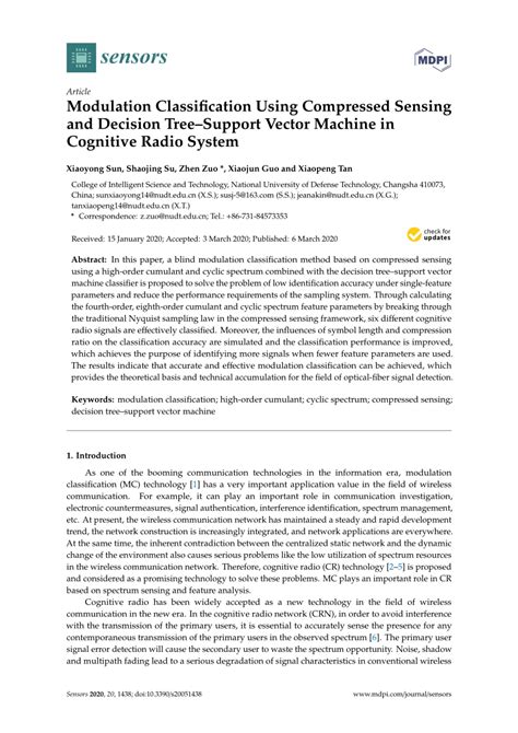 Pdf Modulation Classification Using Compressed Sensing And Decision