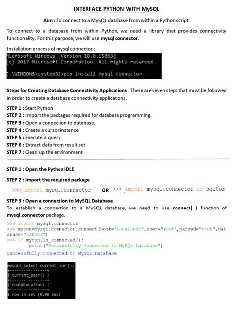 Interface Python With Mysql 1 Pdf Parameter Computer Programming Databases