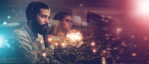 Premium Photo Businessman Woman And Overlay In Night At Office For