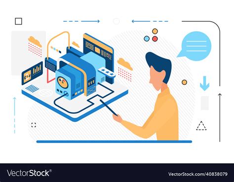 Cartoon Male Data Processing Employee Royalty Free Vector