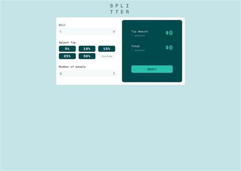Frontend Mentor Tip Calculator Using React And Tailwind Coding