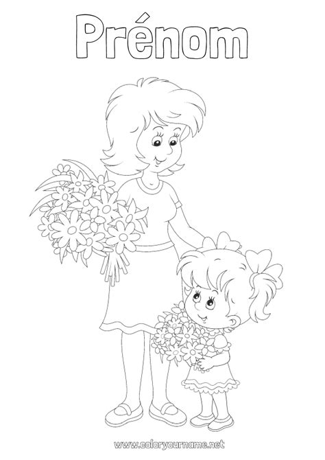 Coloriage N Fleurs Maman Bonne F Te