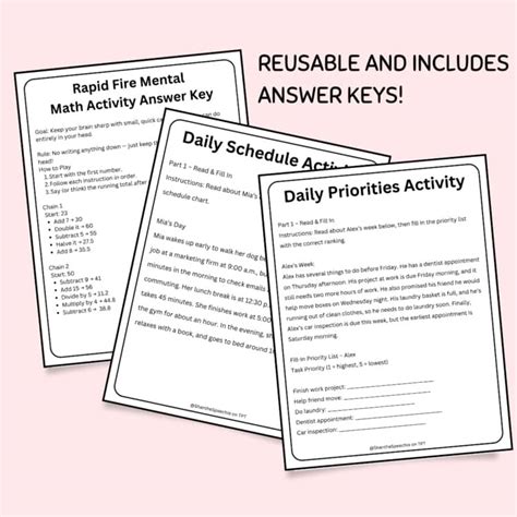Executive Functioning Skills Activities Cognitive Recall And Mental Math