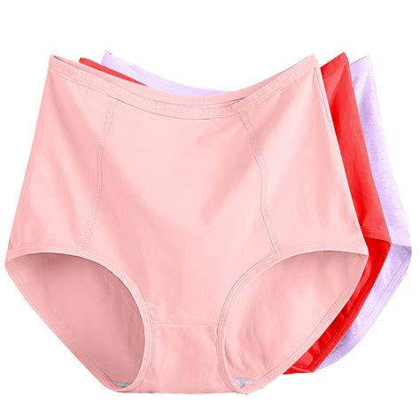 Meetotime 3 Pack Plus Size Cotton Underwear For Women High Waisted