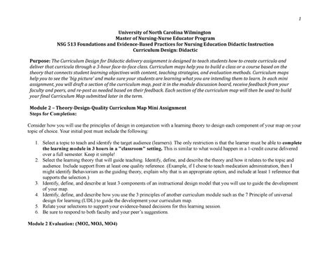 nsg 513 curriculum design didactic assignment guidelines template 1