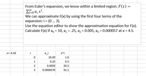 Solved From Eulers Expansion We Know Within A Limited