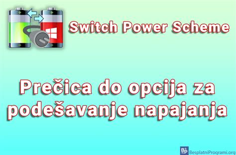 Switch Power Scheme Prečica Do Opcija Za Podešavanje Napajanja