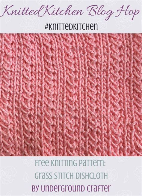 Knitting Pattern With Video Tutorial Grass Stitch Dishcloth Knitting