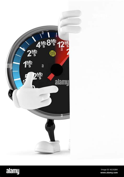 Network Speed Meter Character Isolated On White Background Stock Photo Alamy