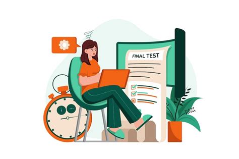 Premium Vector Online Testing Illustration Concept On White Background