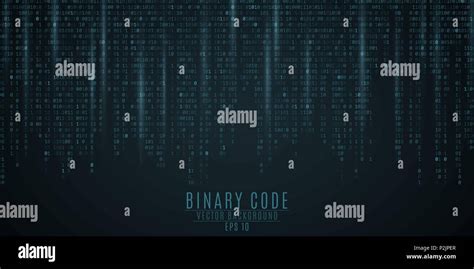 Binary Code Background Blue Glow Falling Figures Blurring Of Figures In Motion Global
