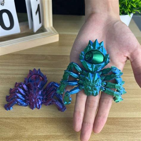 Flexible 3d Printed Articulated Spider Sculpture Poseable Jointed