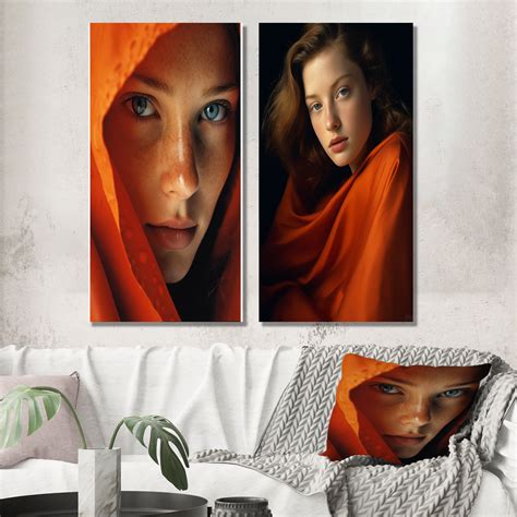 Latitude Run® Tangerine Tenacity Pure Woman Woman Canvas Art Print Set Of 2 Wayfair