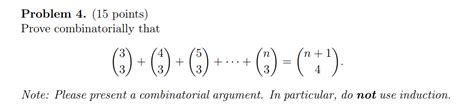 solved problem 4 15 points prove combinatorially that 3