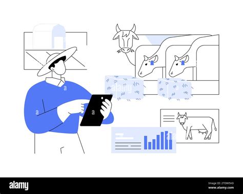 Livestock Feeding Statistics Abstract Concept Vector Illustration Stock
