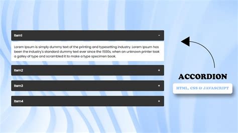 How To Create Animated Accordioncollapsible Content Using Htmlcss And Javascript Youtube